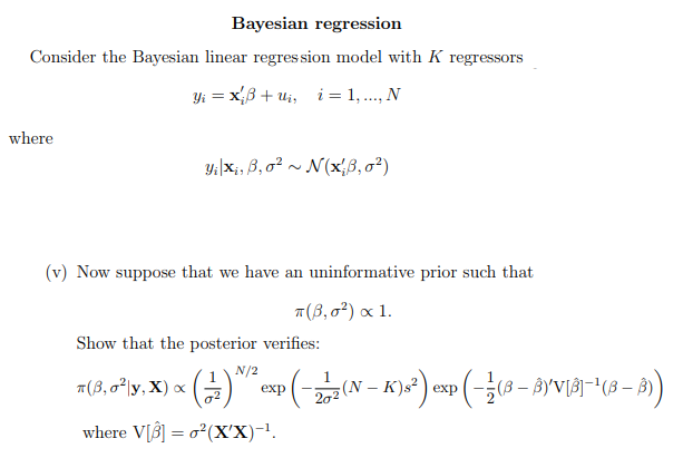 Solved Consider the Bayesian linear regression model with K | Chegg.com
