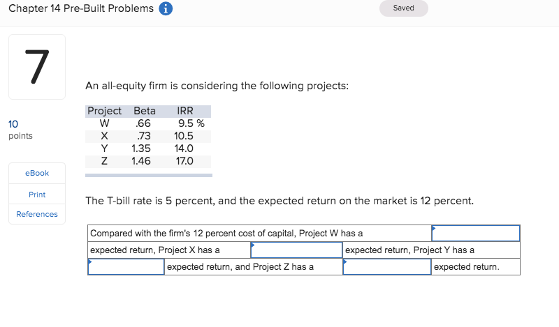 Solved Chapter 14 Pre-Built Problems i Saved An all-equity | Chegg.com