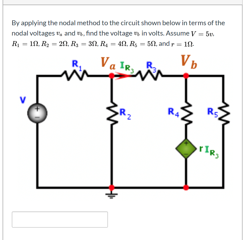 Solved By applying the nodal method to the circuit shown | Chegg.com