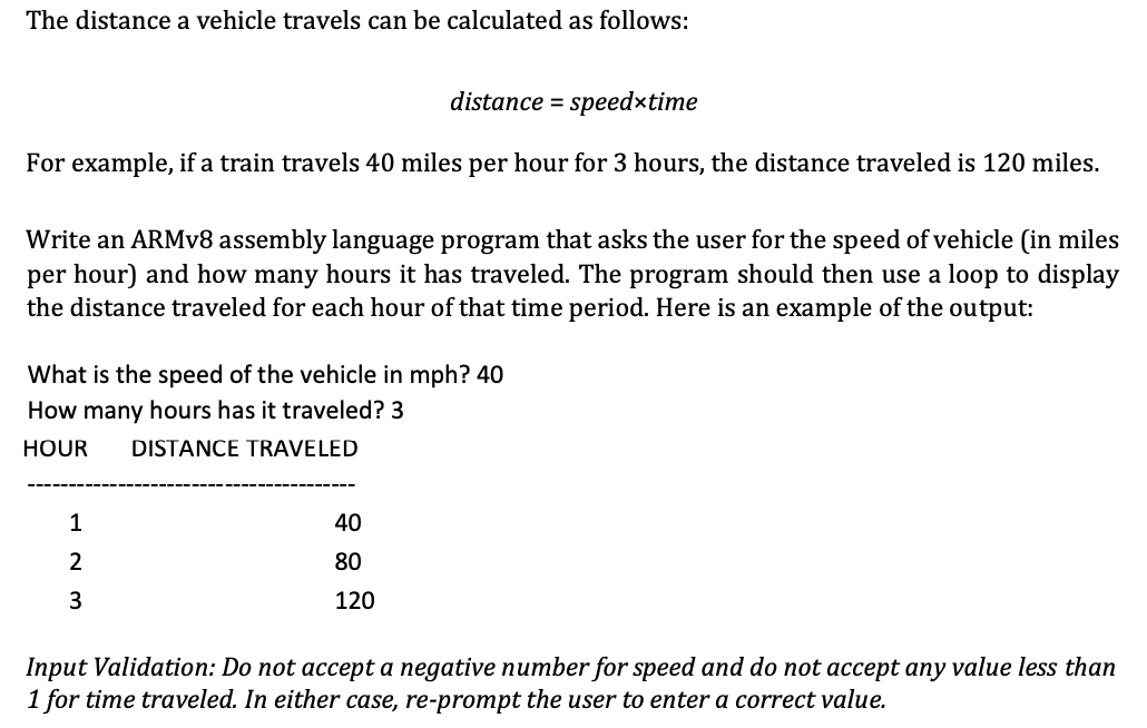 Solved The distance a vehicle travels can be calculated as | Chegg.com