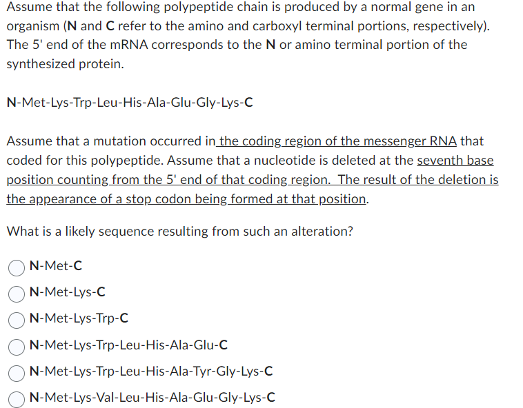 Solved Assume that the following polypeptide chain is | Chegg.com