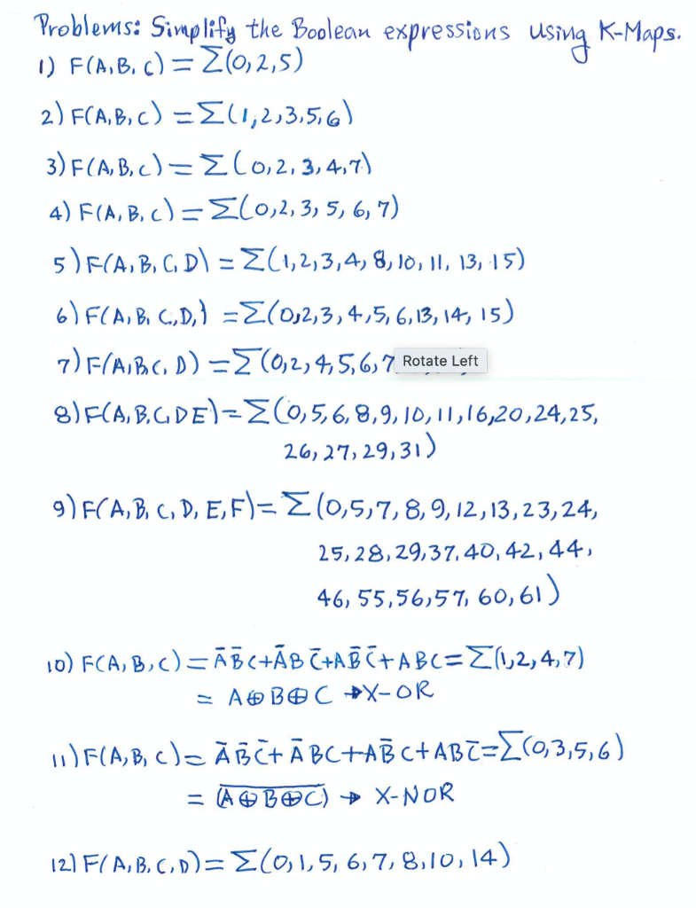 Solved K-Maps. Problems: Simplify the Boolean expressions | Chegg.com