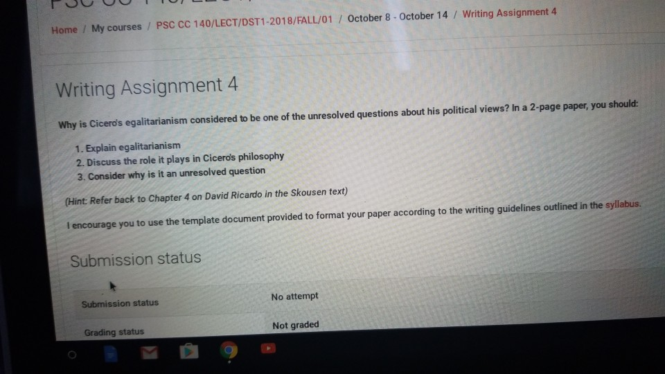 Home / My courses / PSC Cc 140/LECT/DST1-2018/FALL/01 | Chegg.com