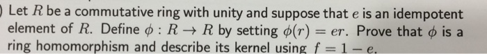Solved Let R be a commutative ring with unity and suppose | Chegg.com