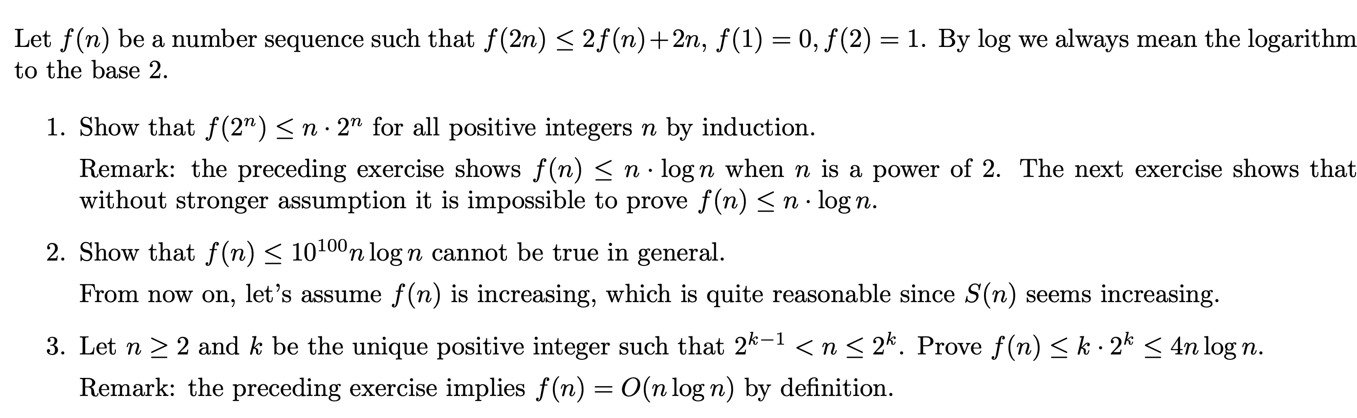 Solved Let f(n) be a number sequence such that | Chegg.com