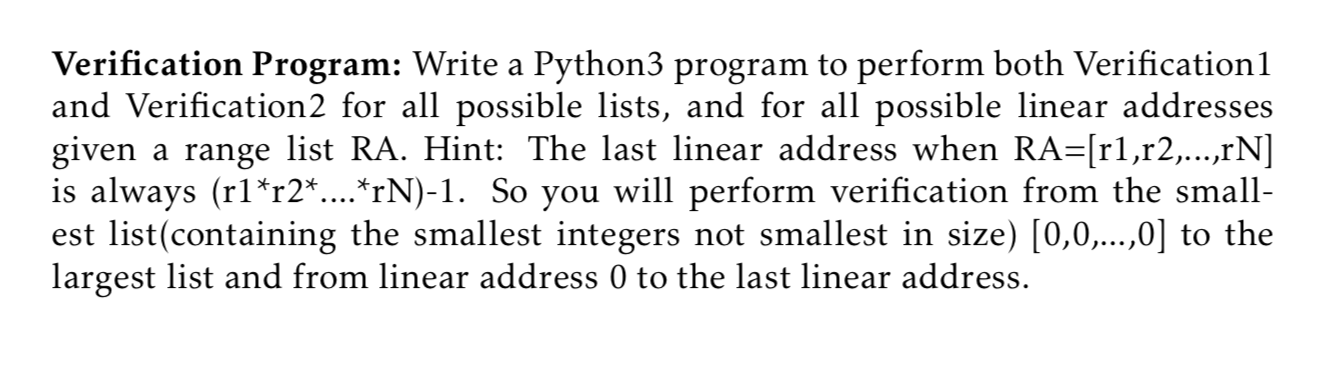 Solved Verification Program Write A Python3 Program To 9595