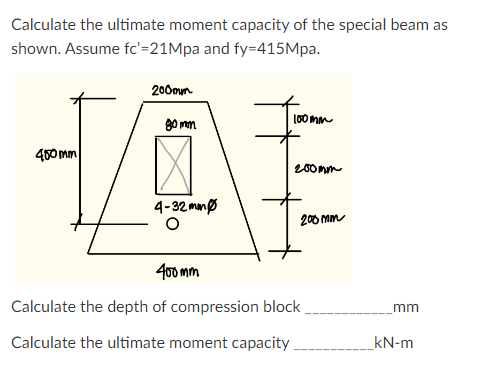 Solved Calculate the ultimate moment capacity of the special | Chegg.com