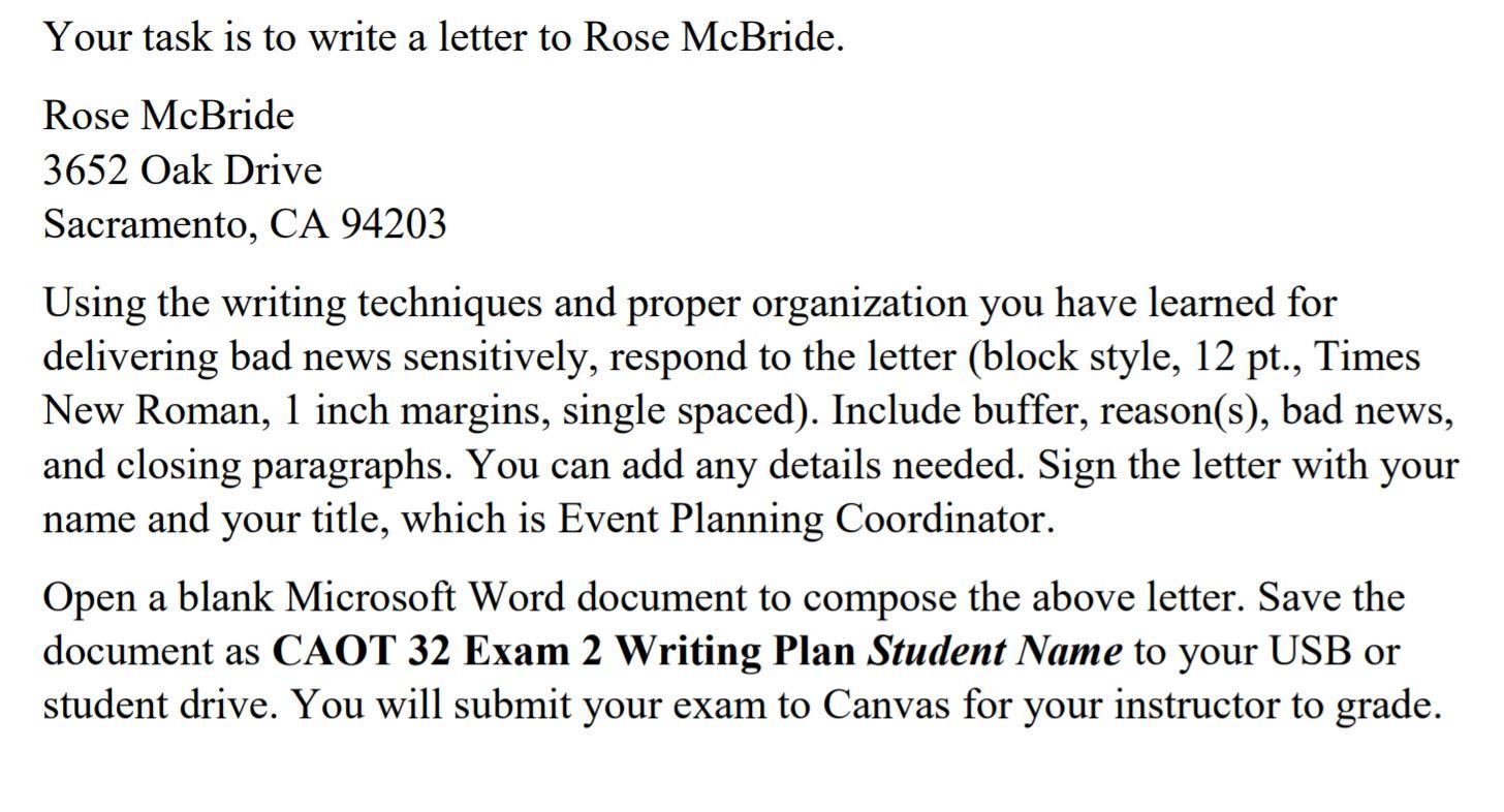 Solved Writing Plan - Refusal to a Request Rubric Buffer: | Chegg.com