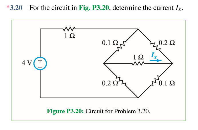 Solved For the circuit in Fig. P3.20, determine the current | Chegg.com