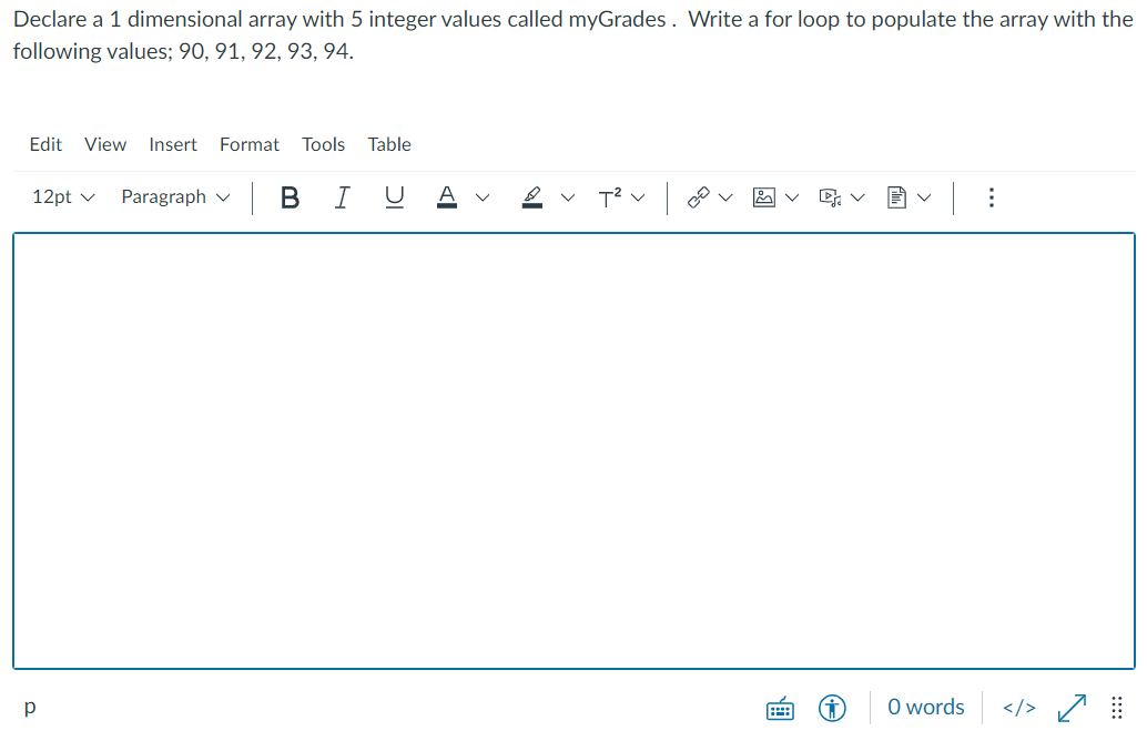 Solved Declare A 1 Dimensional Array With 5 Integer Values