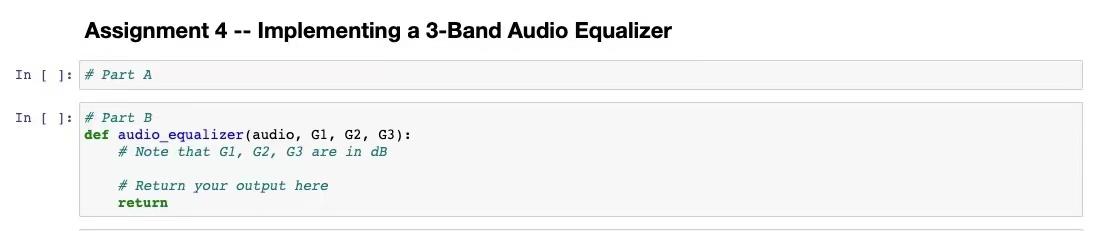 Assignment 4: Implementing a 3-Band Audio | Chegg.com