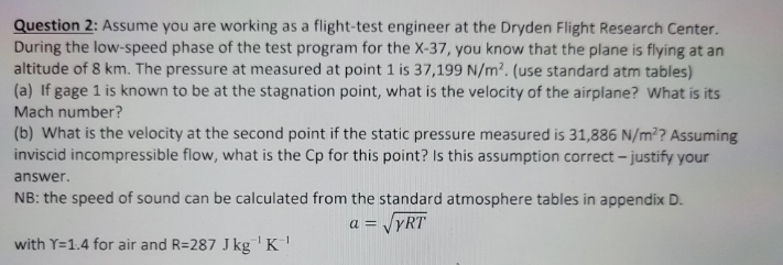 Solved Question 2: Assume you are working as a flight-test | Chegg.com