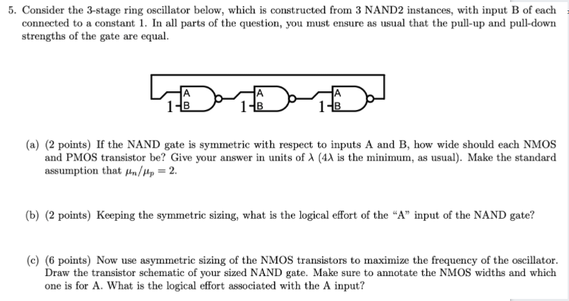 5. Consider the 3-stage ring oscillator below, which | Chegg.com