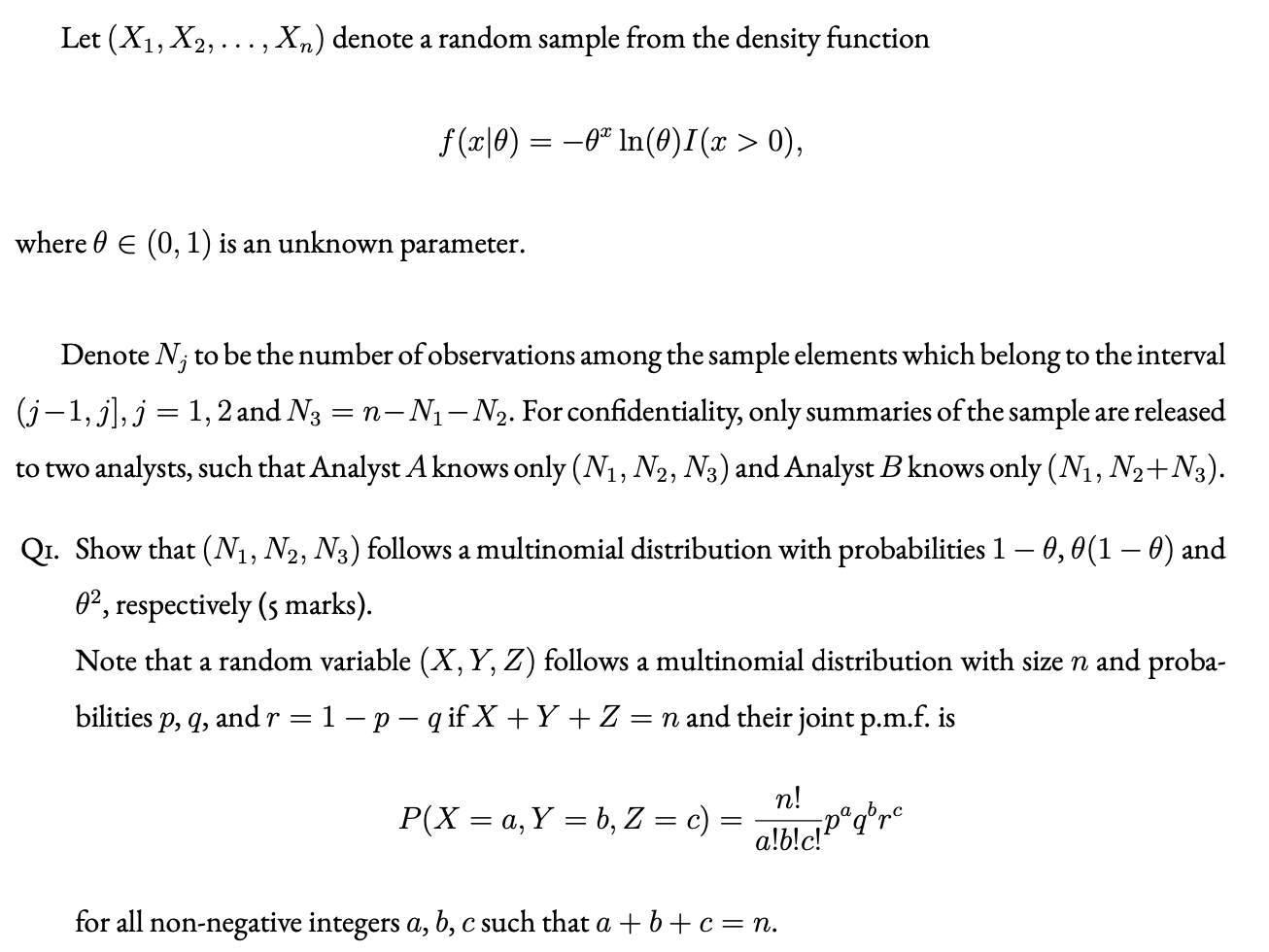 Solved Let (X1, X2, ..., Xn) denote a random sample from the | Chegg.com