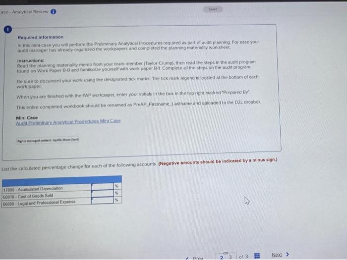 Required informetion In this mini-casen you will | Chegg.com
