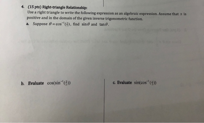Solved (15 pts) Right-triangle Relationship: Use a right | Chegg.com