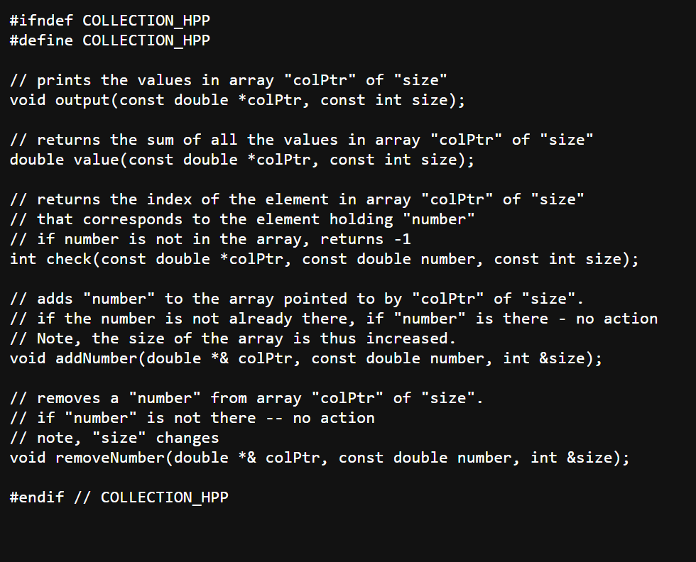 Solved collection are printed. program should inform the | Chegg.com
