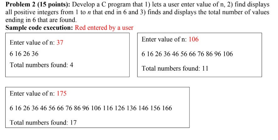 Solved Problem 2 (15 points): Develop a C program that 1) | Chegg.com