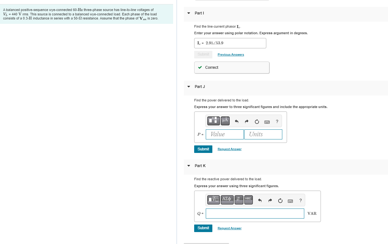 Solved A balanced positive-sequence wye-connected 60-Hz | Chegg.com