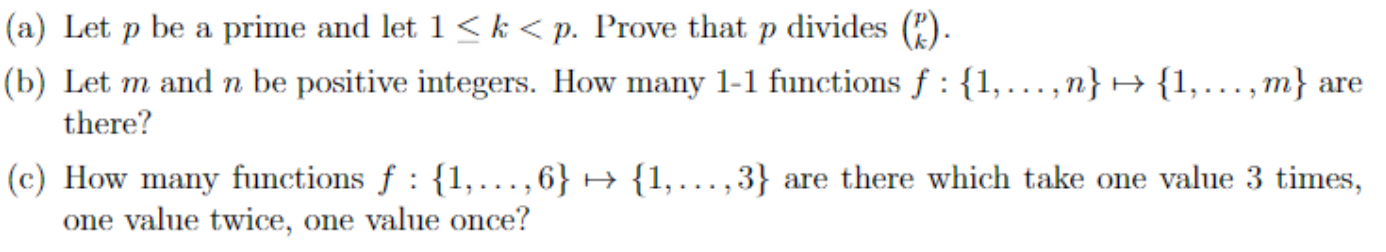 Solved (a) Let p be a prime and let 1≤k | Chegg.com