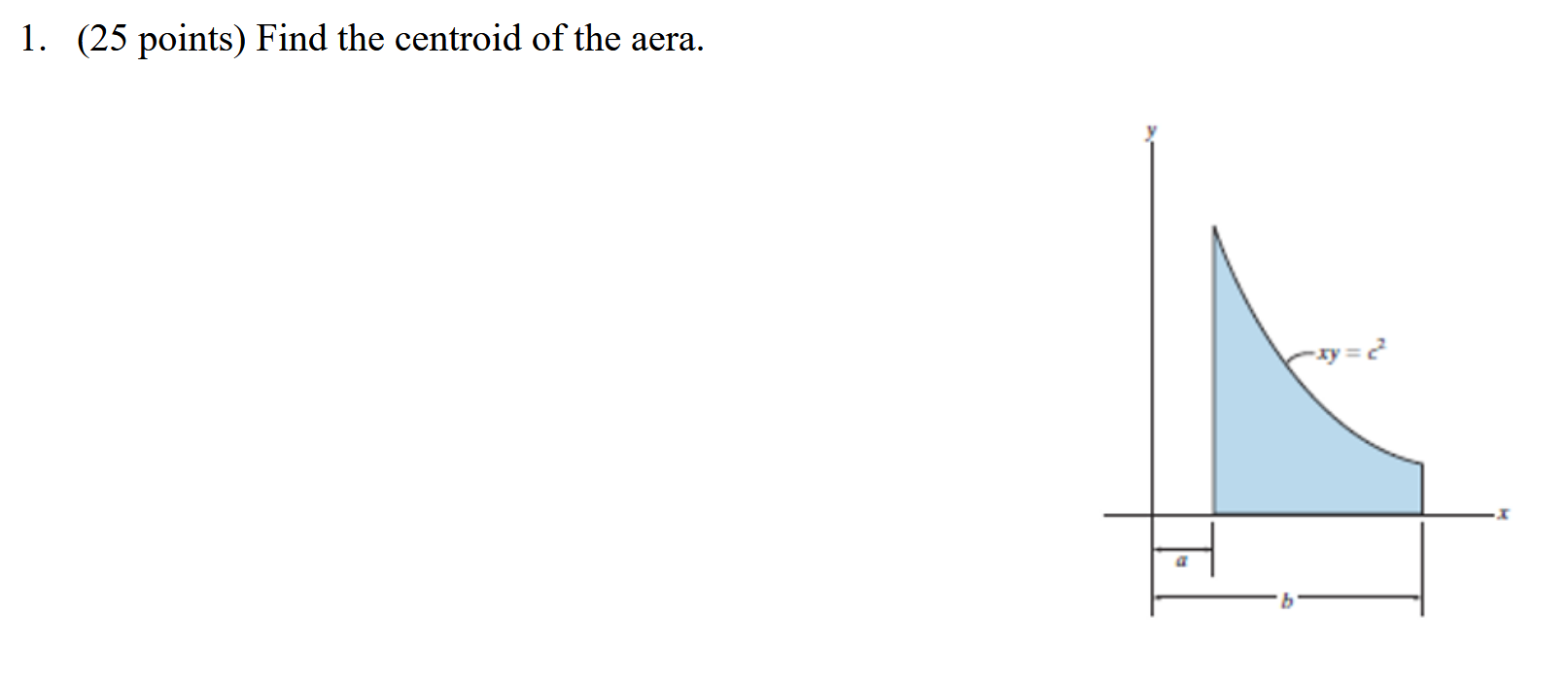 Solved 1. (25 points) Find the centroid of the aera. | Chegg.com Solved 1. (25 points) Find the centroid of the aera. | Chegg.com