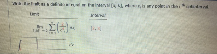 Solved Write the limit as a definite integral on the | Chegg.com
