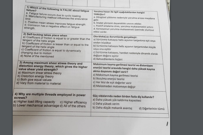 Solved 1) ﻿Which of the following is FALSE about fatigue | Chegg.com