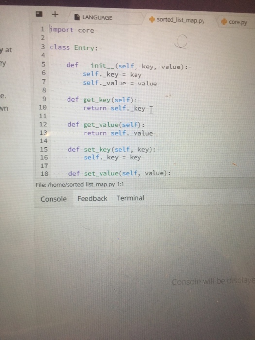 Solved Week 5: Implementing a Map Using a Sorted implement a | Chegg.com