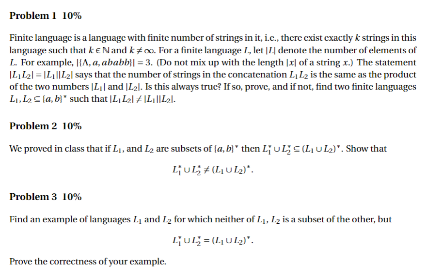 Solved Finite language is a language with finite number of | Chegg.com