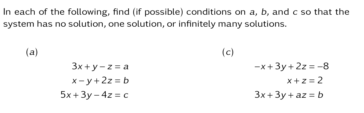 Solved In each of the following, find (if possible) | Chegg.com