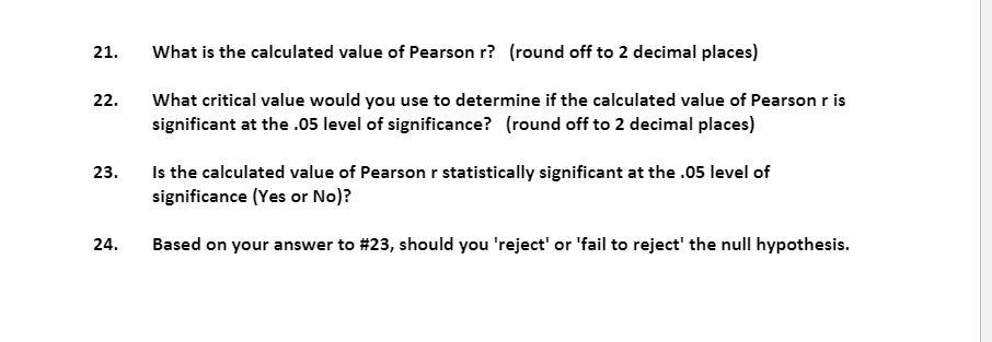 Solved PEARSON r PROBLEM. Complete the table below and then | Chegg.com