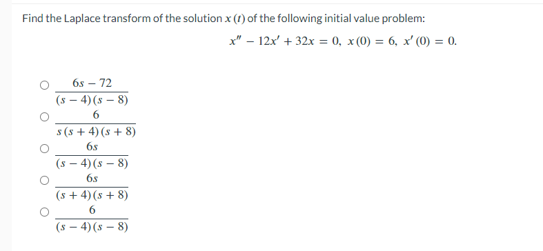 Solved Find the Laplace transform of the solution x(t) ﻿of | Chegg.com