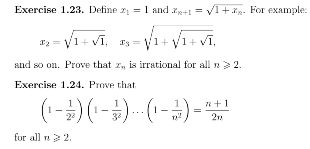 Solved Exercise 1.23. Define x1=1 and xn+1=1+xn. For | Chegg.com