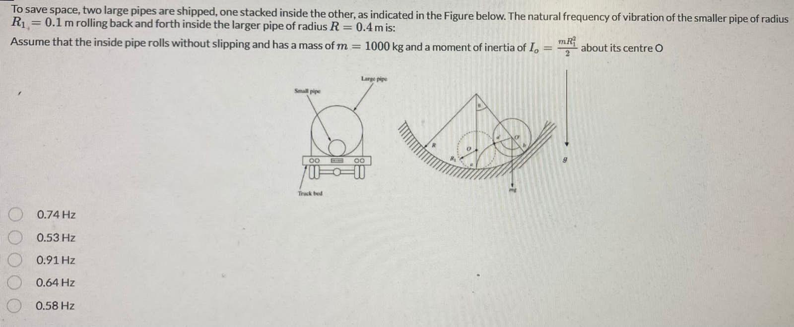 Solved To save space, two large pipes are shipped, one | Chegg.com