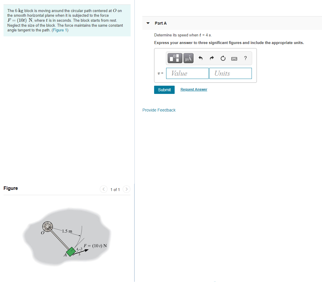 Solved The 6-kg block is moving around the circular path | Chegg.com