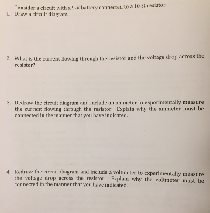 Solved Consider a circuit with a 9-V battery connected to a | Chegg.com