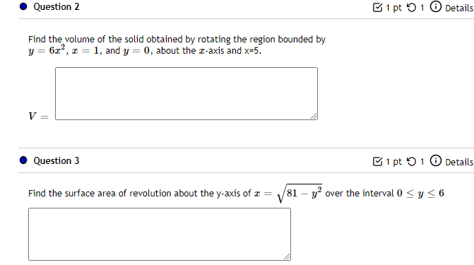 Solved Find the surface area of revolution about the y-axis | Chegg.com