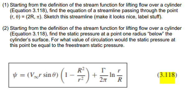 Solved (1) Starting from the definition of the stream | Chegg.com