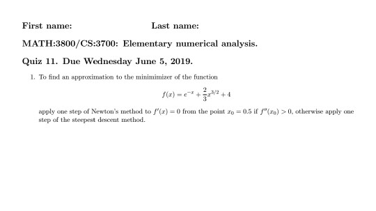 Solved Last name: First name: MATH:3800/CS:3700: Elementary | Chegg.com