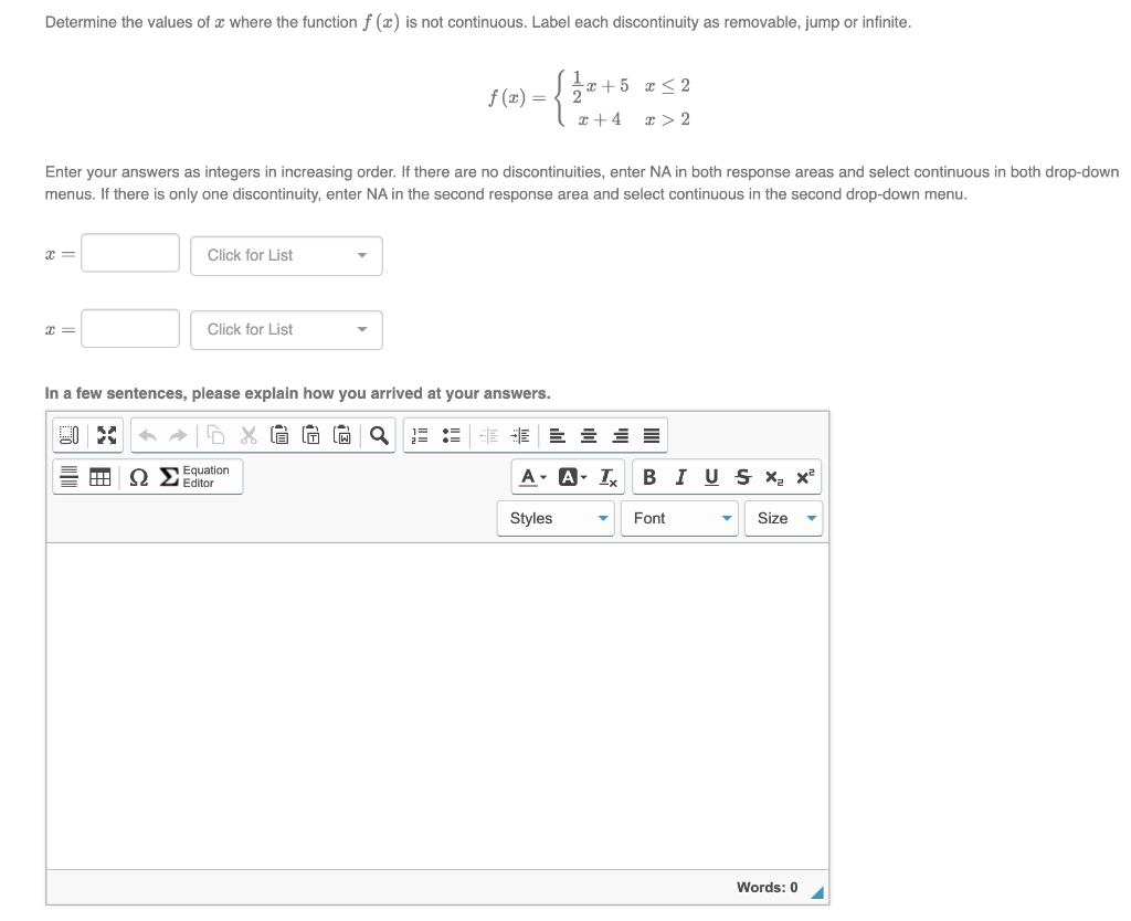 Solved Determine the values of 3 where the function f (2) is | Chegg.com