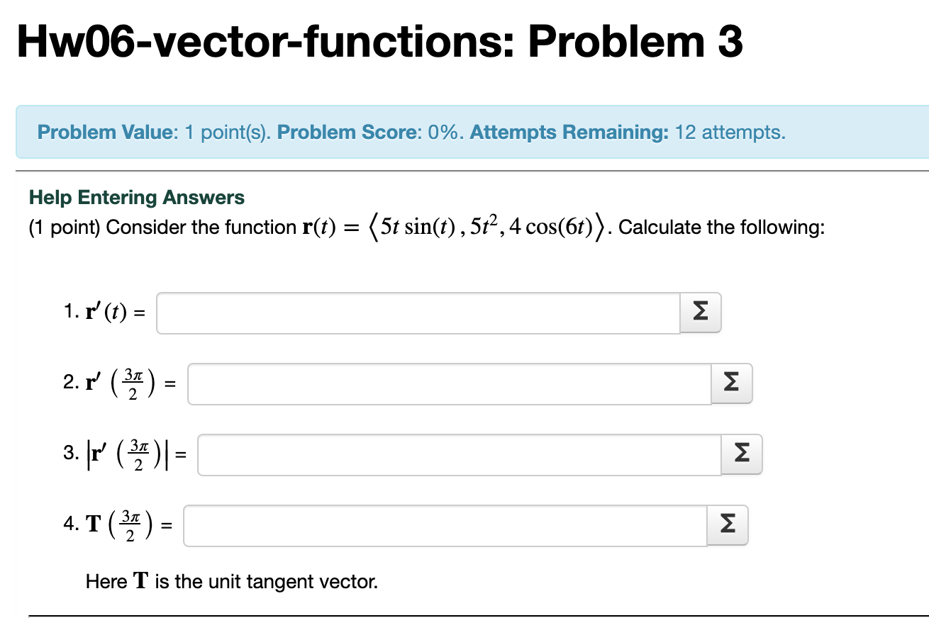 Solved Hw06-vector-functions: Problem 3 Problem Value: 1 | Chegg.com