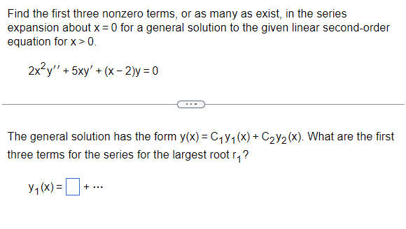 Solved Find the first three nonzero terms, or as many as | Chegg.com