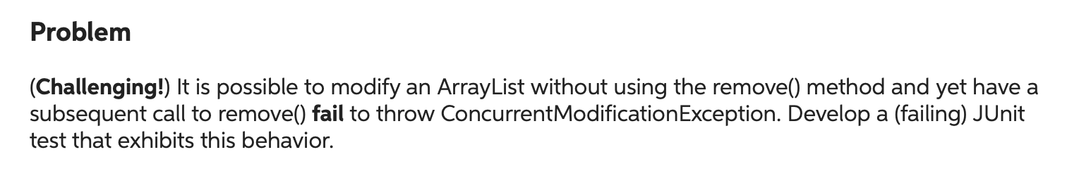 Solved (Challenging!) It is possible to modify an ArrayList | Chegg.com