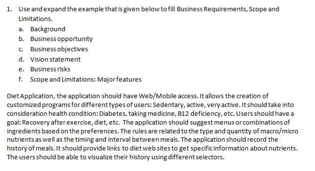 Solved 1. Use and expand the example that is given below to | Chegg.com