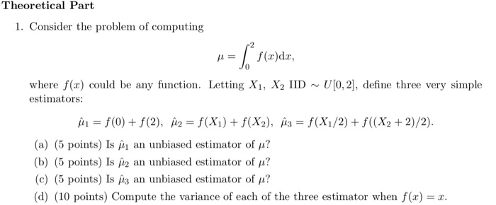 Solved Theoretical Part 1. Consider the problem of computing | Chegg.com