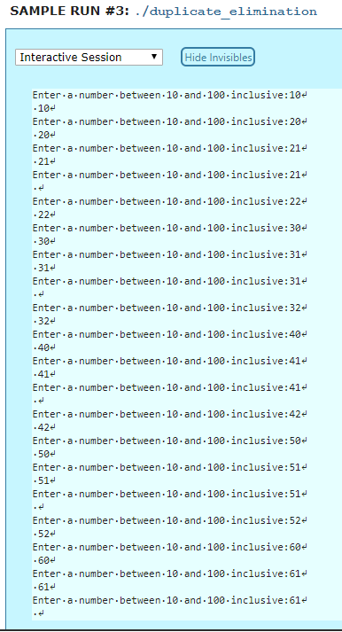 Solved 615 Duplicate Elimination Use A One Dimensional