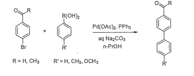 Solved OR B(OH)2 | + Pd(OAC)2, PPh3 aq Na2CO3 n-ProH BT R = | Chegg.com