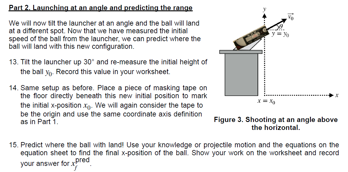 Solved Part 1. Projectile Launched Horizontally 2. (5 pts) | Chegg.com