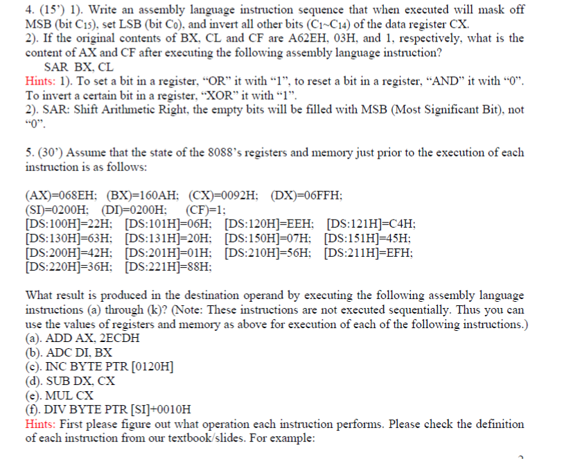 4 15 1 Write An Assembly Language Instruction 