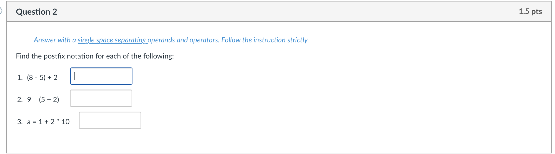 Solved Answer with a single space separating_operands and | Chegg.com
